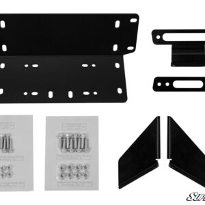 SuperATV 4500 lb Black Ops Winch with Heavy Duty Winch Mounting Plate for 2014+ Kawasaki Teryx / Kawasaki Teryx 4 | 2021+ Teryx S / Teryx 4 S | Complete Winch & Winch Mount Kit Ready for Install!