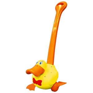 waddles the waddle duck - baby to toddler push toy with quacking sounds and waddling action, walking toy for 1-3 year olds, great for 1 year old learning to walk - yellow