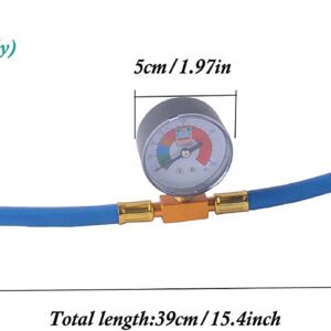 R1234YF Refrigerant Charge Hose Kit, R-1234YF AC refrigerant Can Hose with Gauge, 1/2 LH Can Opener Tap And R1234YF Low Side Adapter