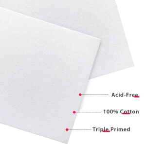 PHOENIX Small Painting Canvas Panels 4x4 Inch, 12 Value Pack - 8 Oz Triple Primed 100% Cotton Acid Free Square Canvas Boards for Painting, White Blank Flat Canvas Boards for Acrylic, Oil Paints