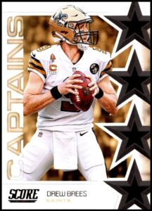 2019 score captains #2 drew brees saints football card nm-mt