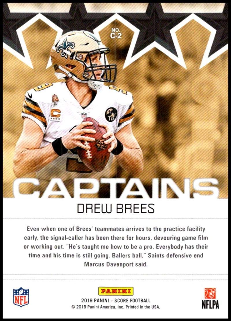 2019 Score Captains #2 Drew Brees Saints Football Card NM-MT