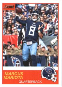 2019 score #72 marcus mariota titans nfl football card nm-mt