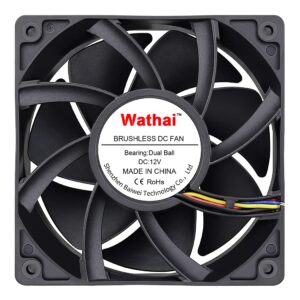 wathai 12038 120mm x 38mm pwm computer pc case fan 12v 4pin 5300rpm high airflow duall ball cfm fg dc brushless cooling fan