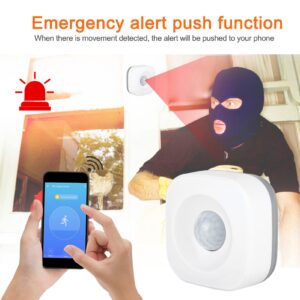 PIR Motion Sensor Smart Home Security Burglar Alarm 2.4GHz Motion Detection Sensor Real-time Monitoring Day or Night Support Free APP Mode & Emergency Alert Push