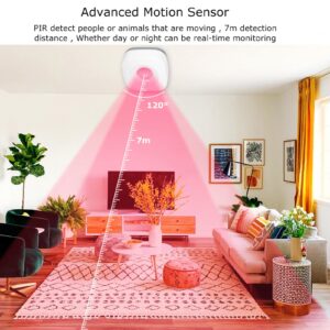 PIR Motion Sensor Smart Home Security Burglar Alarm 2.4GHz Motion Detection Sensor Real-time Monitoring Day or Night Support Free APP Mode & Emergency Alert Push