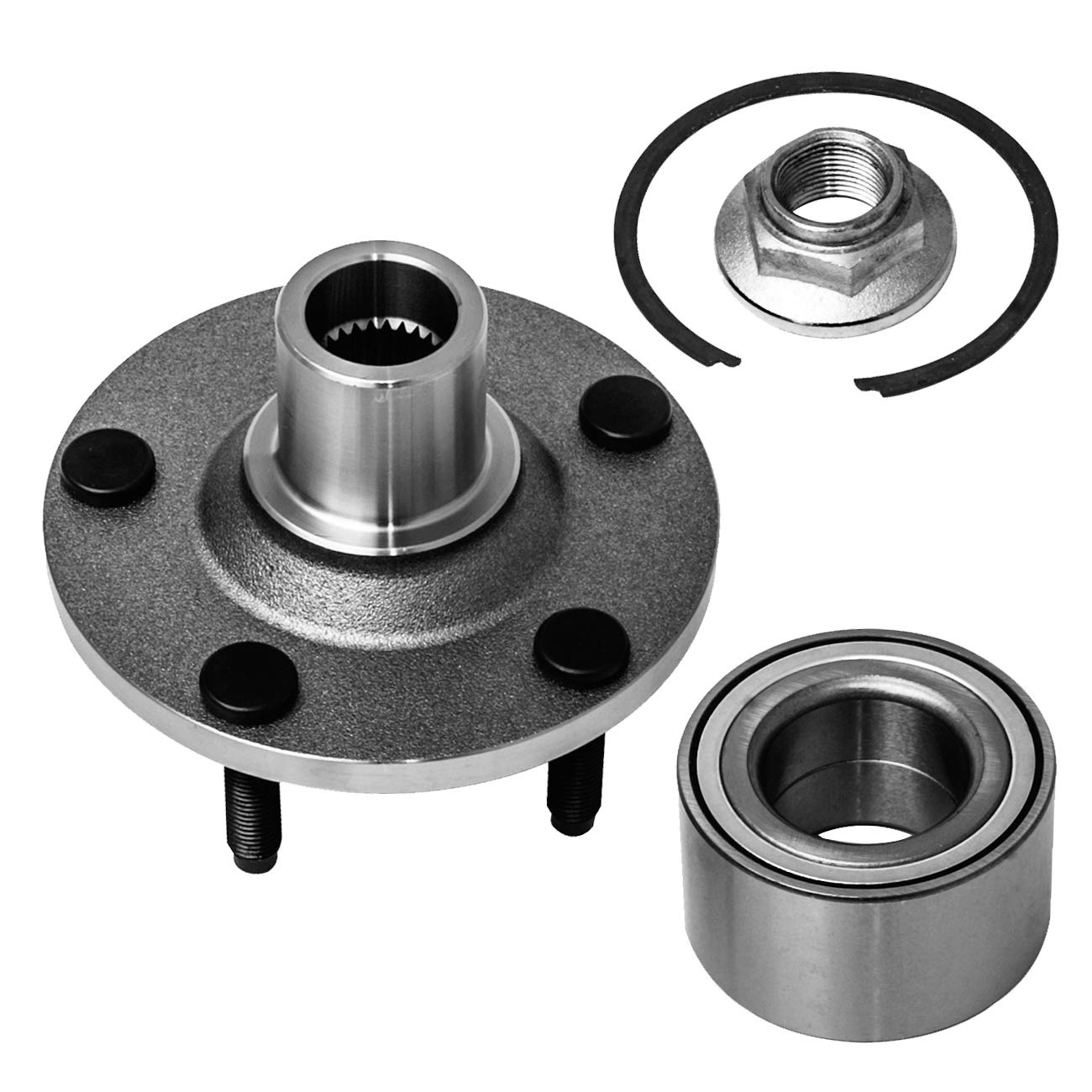 TUCAREST 518515 x2 Front Wheel Bearing and Hub Compatible with 2001-2006 2007-2012 Fo-rd Escape /01-11 Ma-zda Tribute /2005-2011 Me-rcury Mariner [5 Lug;Hub Repair Kit]