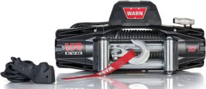 warn 103252 vr evo 10 electric 12v dc winch with steel cable wire rope: 3/8" diameter x 90' length, 5 ton (10,000 lb) pulling capacity