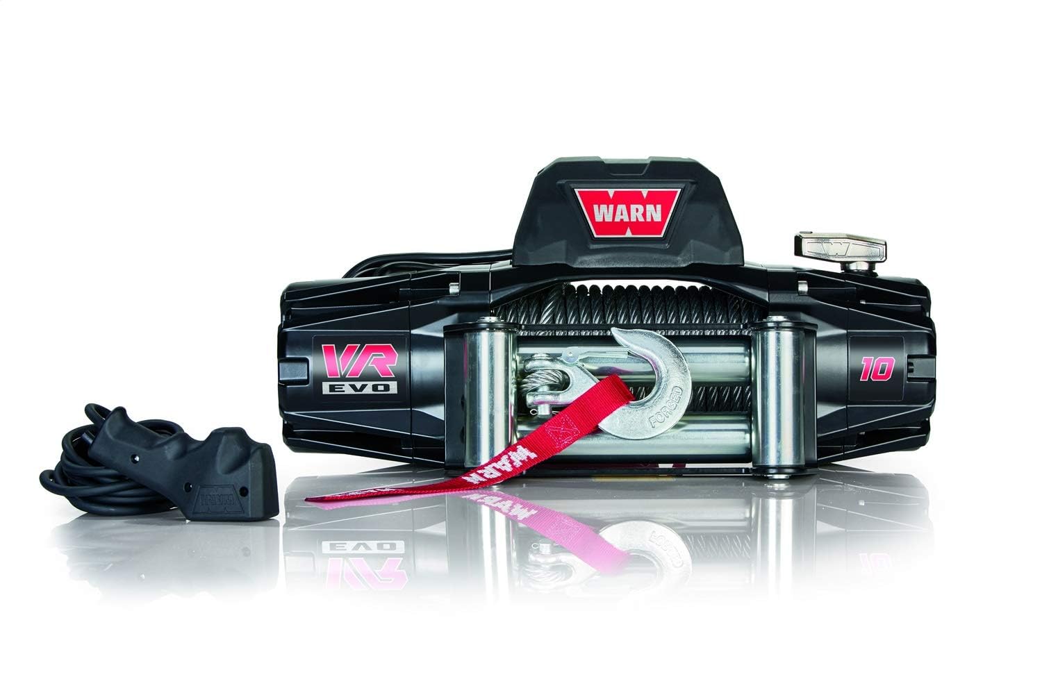 WARN 103252 VR EVO 10 Electric 12V DC Winch with Steel Cable Wire Rope: 3/8" Diameter x 90' Length, 5 Ton (10,000 lb) Pulling Capacity