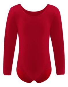 dancina toddler leotard long sleeve little girls team basics first gymnastics 4 red