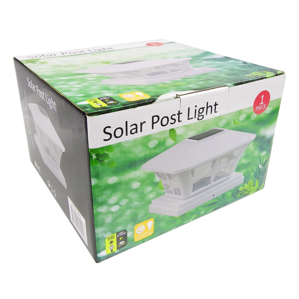 iGlow 12 Pack White Outdoor Garden 6 x 6 Solar SMD LED Post Deck Cap Square Fence Light Landscape Lamp PVC Vinyl Wood