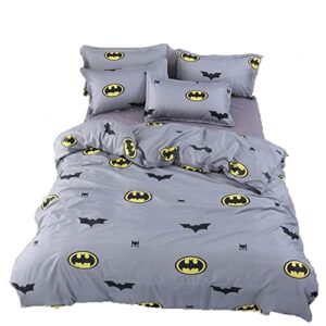 vefadisa bat kids duvet cover set twin size printed bat animal bedding cover set zipper closure soft for kids boys teens bedroom decor 1 duvet cover 2 pillowcase (no comforter)