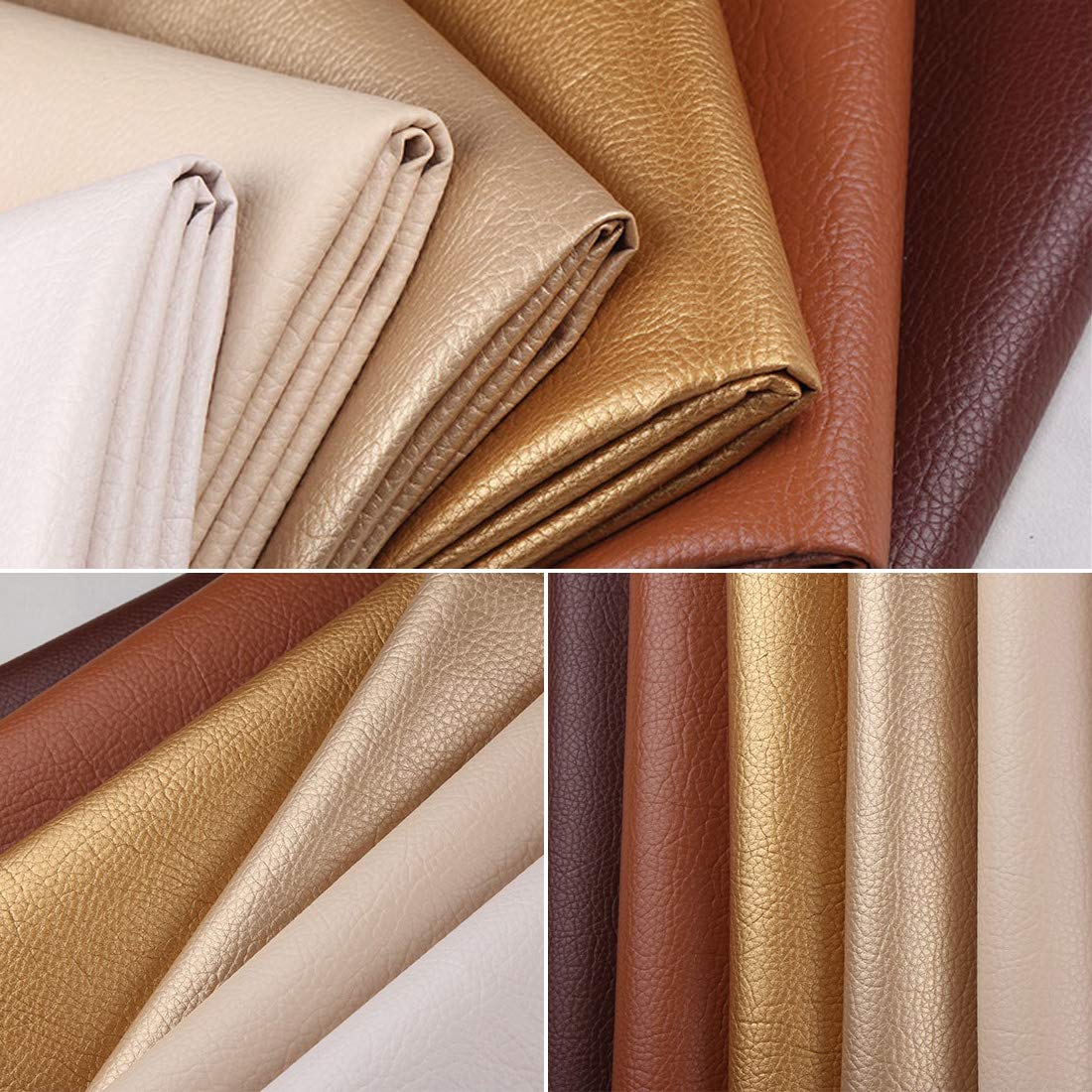 ZIIYAN 24 Pieces 8"x13.4"(20x34cm) Colored Faux PU Leather Sheets Upholstery Crafts Fabric for Bag Making, Hat Making, Hair Crafts Making, DIY Jewelry Making, Sewing, Shoe Making