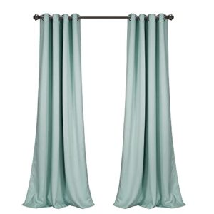 Lush Decor Insulated Grommet Blackout Window Curtain Panels, Pair, 52" W x 120" L, Blue - Classic Modern Design - 120 Inch Curtains - Extra Long Curtains For Living Room, Bedroom, Or Dining Room