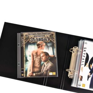 Tarifold DVD Protective Sleeve for DVD Storage with Binder Holes, Closing Flap, and Space for Cover - 100/Pack (10282)