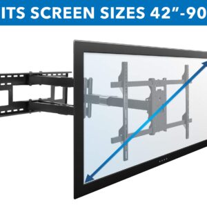 Mount-It! Long Extension TV Mount, Dual Arm Full Motion Wall Bracket with 36 inch Extended Articulating Arm, Fits Screen Sizes 50 55 60 65 70 75 80 85 90 Inch, VESA 800x400mm Compatible, 176 lb