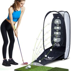 Golf Net Backyard Home Indoor Practice Hitting Chipping 2 Target and Ball Swing Kids Training Aids