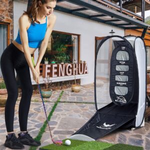 Golf Net Backyard Home Indoor Practice Hitting Chipping 2 Target and Ball Swing Kids Training Aids