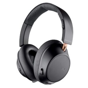 plantronics backbeat go 810 wireless headphones, active noise canceling over ear headphones, graphite black (renewed)