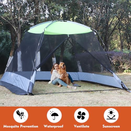 CAMPMORE Screen House Tent 10 x 10 Ft, Mesh Screen Room Canopy Sun Shelter for Backyard Camping Outdoor