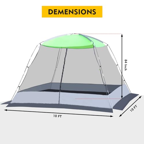 CAMPMORE Screen House Tent 10 x 10 Ft, Mesh Screen Room Canopy Sun Shelter for Backyard Camping Outdoor