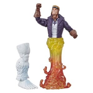 marvel classic hasbro legends series 6" collectible action figure cannonball toy (x-men/x-force collection) – with wendigo build-a-figure part, brown/a