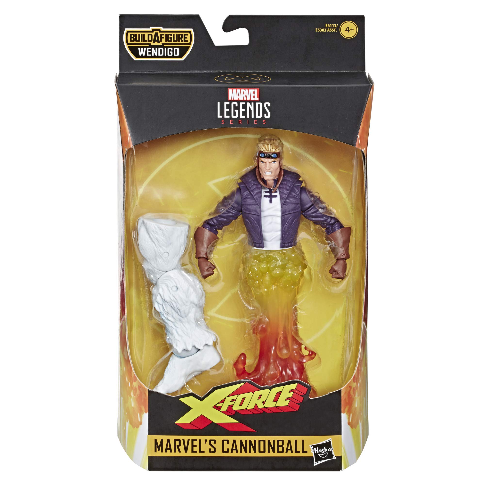 Marvel Classic Hasbro Legends Series 6" Collectible Action Figure Cannonball Toy (X-Men/X-Force Collection) – with Wendigo Build-A-Figure Part, Brown/A