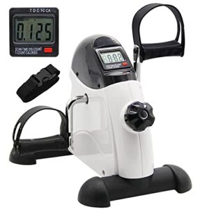 hausse portable exercise pedal bike for legs and arms, mini exercise peddler with lcd display