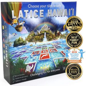 Latice Hawaii Strategy Board Game - The Multi-Award-Winning Smart New Family Board Game For 2 Players, Intelligent Fun for Creative People.