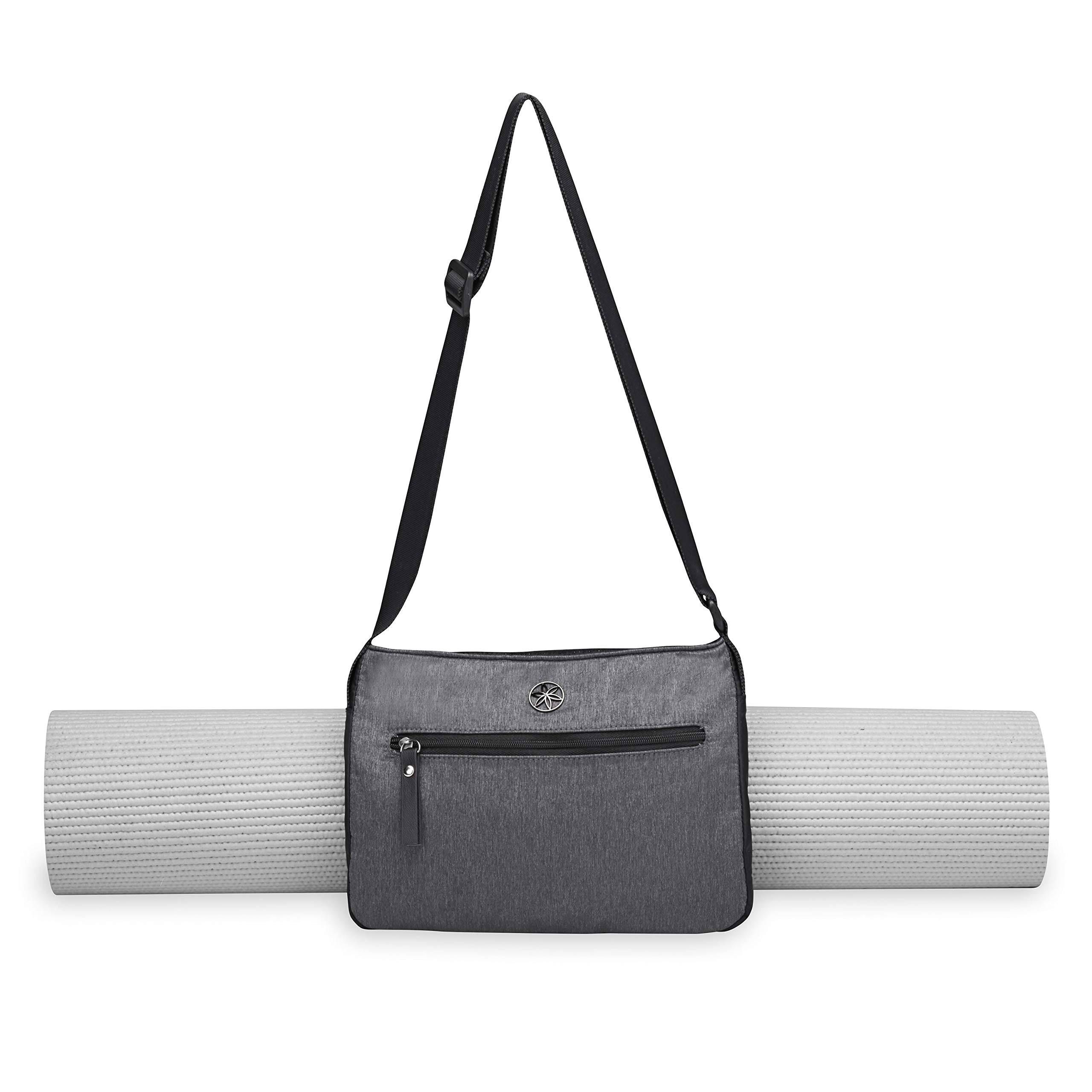 Gaiam Yoga Mat Bag - Wander Free Yoga Mat Carrier Pouch Tote | Adjustable Shoulder Sling Carrying Strap | Two Zippered Pockets, Easy-Clean Liner | Fits Most Size Yoga, Pilates, Fitness Exercise Mats