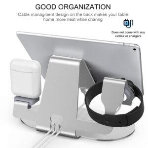 3 in 1 Phone Stand for Desk Aluminum Apple Watch Charger Stand Phone Holder for iPhone 14 13 12 11 All Series, iWatch Series 8/SE2/7/6/SE/5/4/3/2, AirPods, iPad