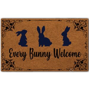 msmr funny door mat entrance floor mat every bunny welcome non-slip doormat welcome mat 23.6 inch by 15.7 inch machine washable non-woven fabric