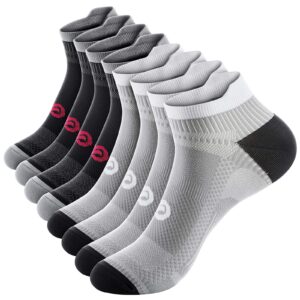 no show compression socks for men and women (4 pairs), low cut running ankle socks with arch support for plantar fasciitis, cyling, athletic, flight, travel, nurses