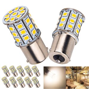 1voi newest super bright ba15s 1156 1141 1003 rv interior light led bulbs camper trailer turn signal backup reverse 4.2w,4000k neutral white pack of 10