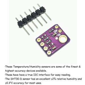 KOOBOOK 2Pcs SHT30-D Temperature Humidity Sensor Module Breakout Weather for Arduino