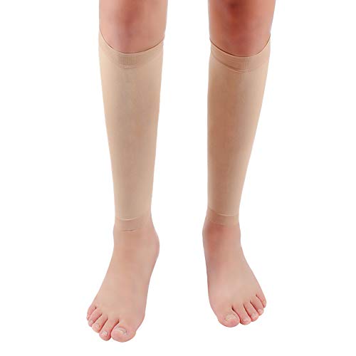 Halsy Women's Footless Compression Socks (20-30mmHg) 2 Pairs Medical Calf Compression Sleeve for Swelling, Shin Splint, Varicose Veins, Edema, Nurses & Maternity