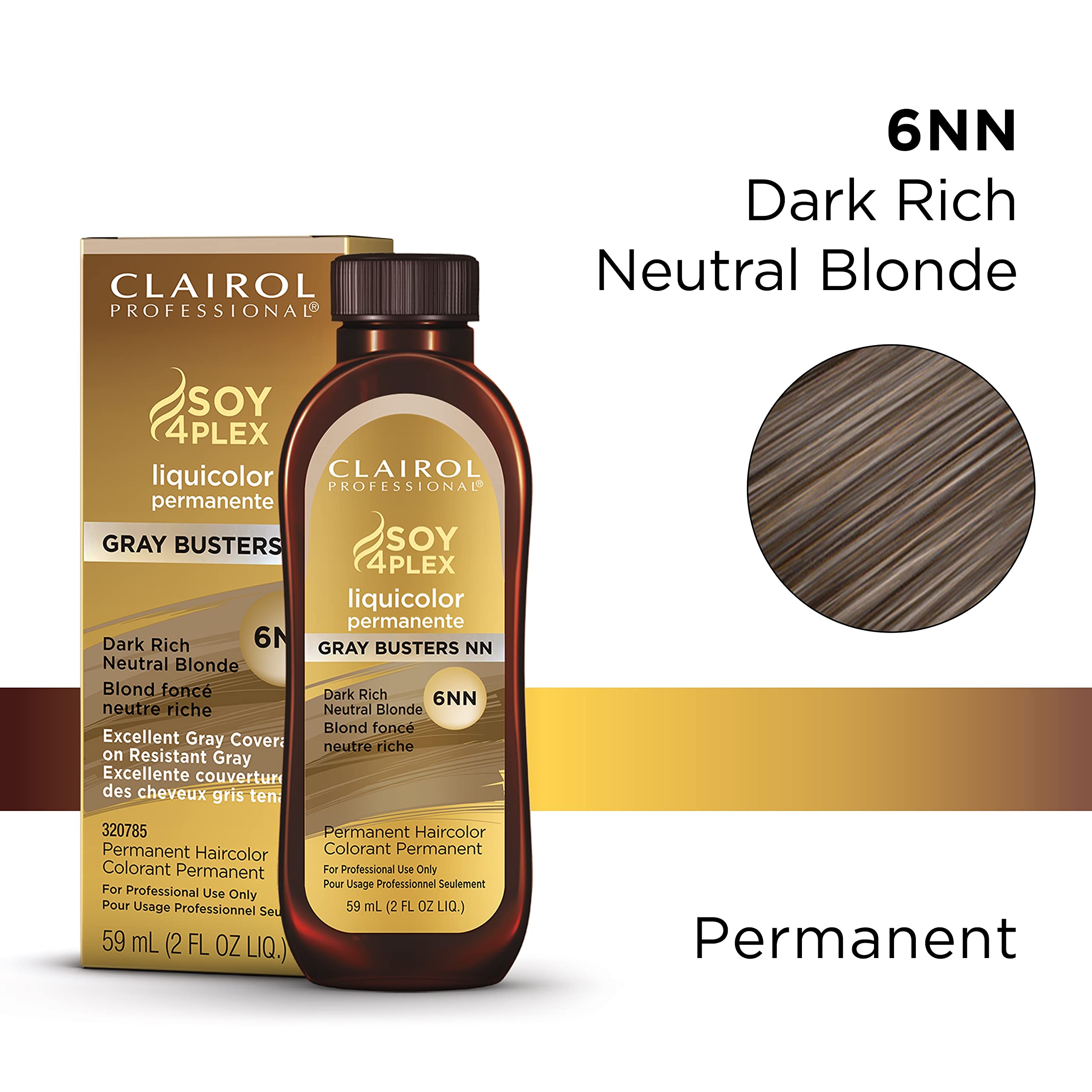 Clairol Professional Permanent Liquicolor for Blonde Hair Color, 6nn Dark Neutral Blonde, 2 oz