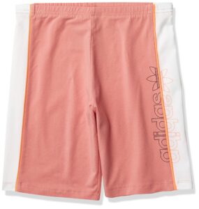 adidas originals boy's cycling shorts tactile rose/white large