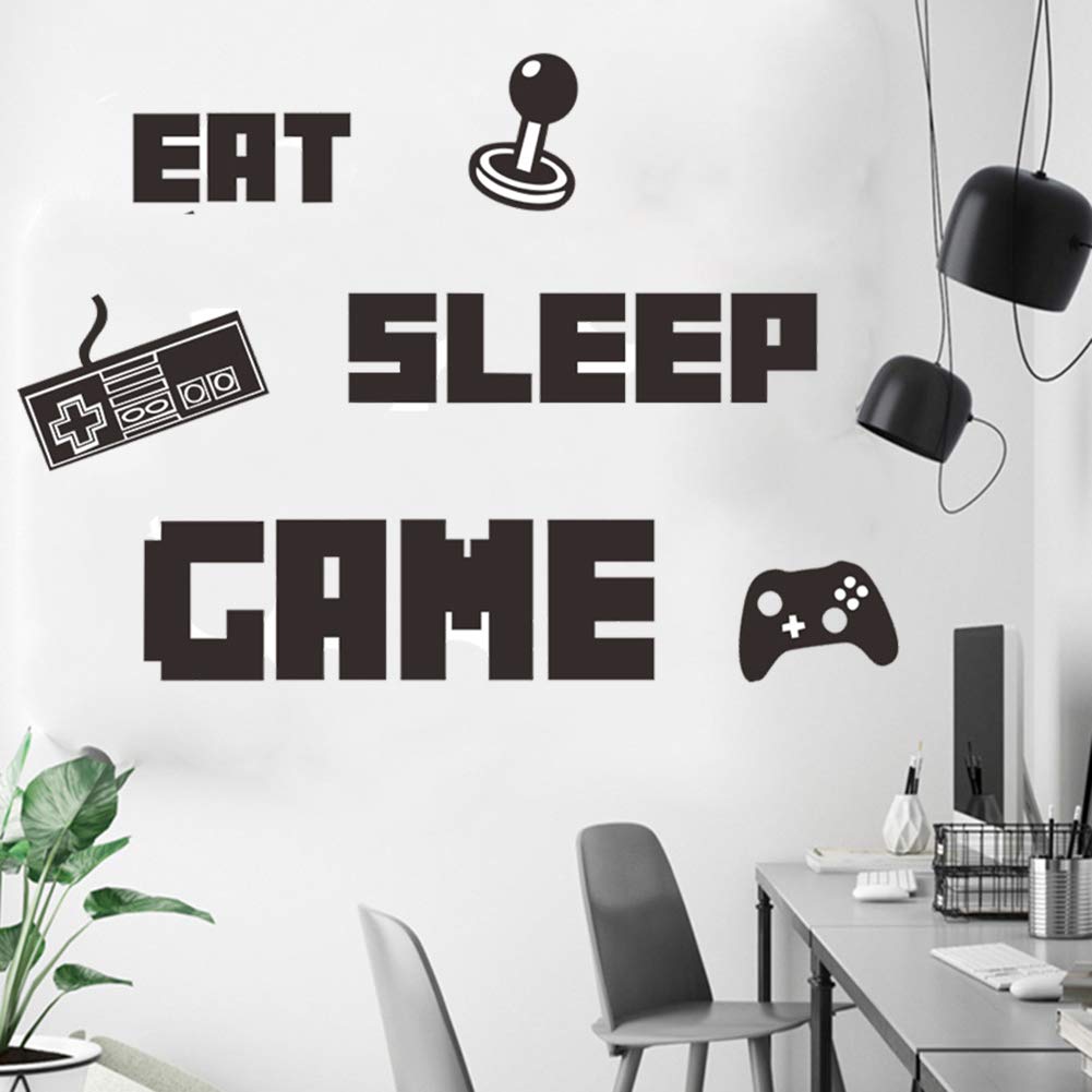 Game Room Wall Stickers Murals Gamer Wall Decals Poster for Children Boys Kids Men Video Game Room Decor Playroom Bedroom Decoration