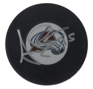 andrew brunette autographed/signed colorado logo hockey puck