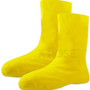 Hazmat Boot and Shoe Covers For Hazardous Materials - Explosives, Gases, Flammable Liquids, Peroxide and More – Medium Yellow 12" Over the Shoe Protectors - by Xpose Safety