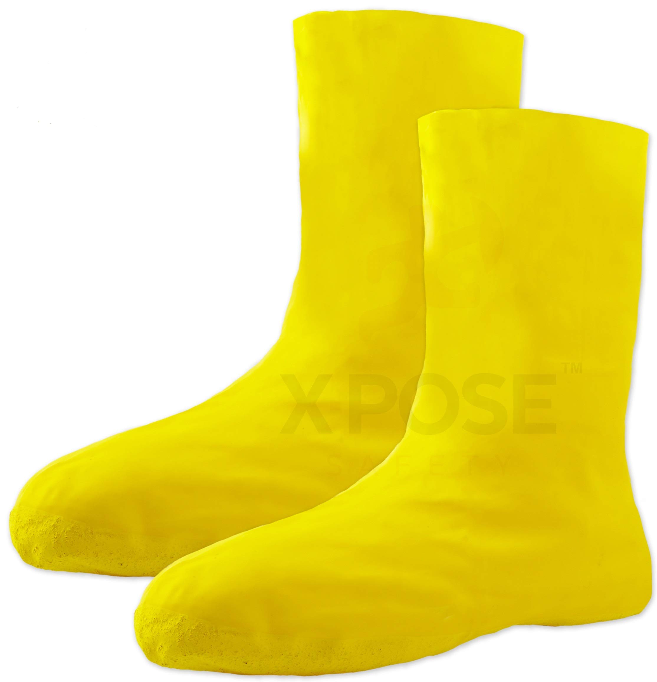 Hazmat Boot and Shoe Covers For Hazardous Materials - Explosives, Gases, Flammable Liquids, Peroxide and More – Medium Yellow 12" Over the Shoe Protectors - by Xpose Safety