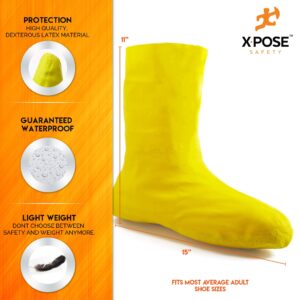 Hazmat Boot and Shoe Covers For Hazardous Materials - Explosives, Gases, Flammable Liquids, Peroxide and More – Medium Yellow 12" Over the Shoe Protectors - by Xpose Safety