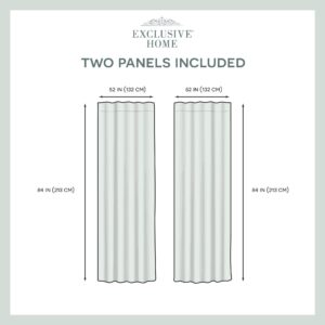 Exclusive Home Velvet Heavyweight Light Filtering Hidden Tab Top Curtain Panel Pair, 52"x84", Blush