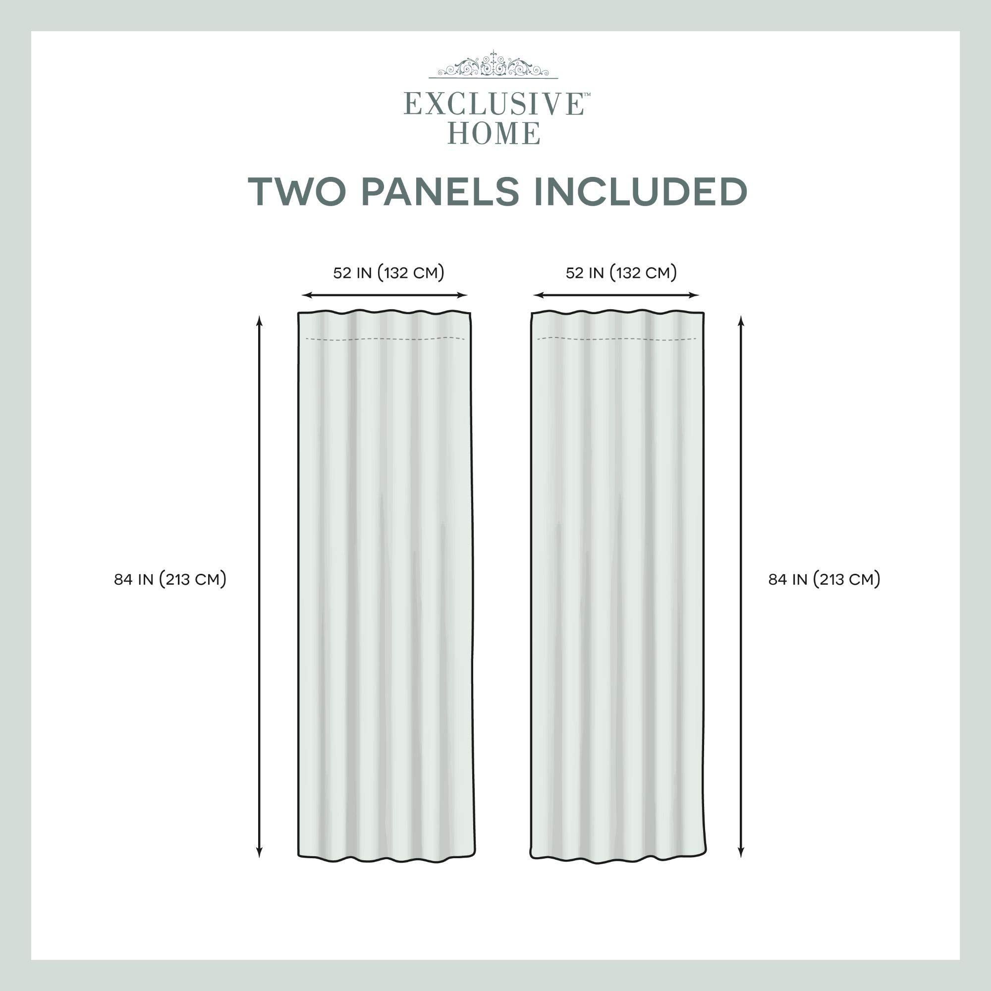 Exclusive Home Velvet Heavyweight Light Filtering Hidden Tab Top Curtain Panel Pair, 52"x84", Blush