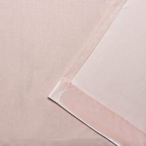 Exclusive Home Velvet Heavyweight Light Filtering Hidden Tab Top Curtain Panel Pair, 52"x84", Blush