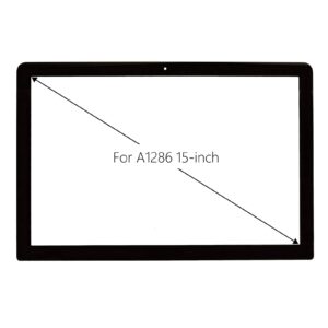 Willhom Front LCD Glass Cover Sheet with Adhesive Strips Replacement for MacBook Pro 15" Unibody A1286 (Late 2008-Mid 2012)