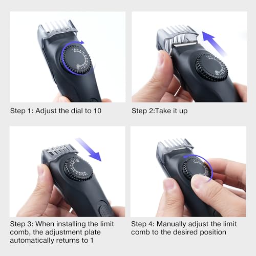 SUPRENT Adjustable Beard Trimmer for Men, Cordless Electric Beard Trimmer with Precision Dial, USB Rechargeable 19 Length Settings Mustache Trimmer for Mens Gifts