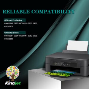 Kingjet 902XL Ink Cartridges for HP Printers Replacement for HP 902XL 902 902 XL Combo Pack for HP Officejet Pro 6978 6968 6970 6958 6962 6975 6960 6954 Printer, 4 Pack for HP 902 Ink Cartridges