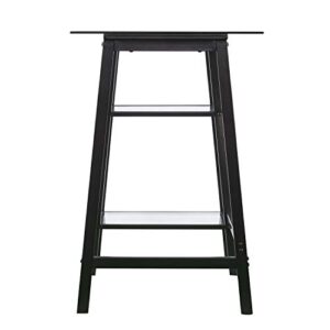 SEI FURNITURE Avery Metal & Glass A-Frame Writing Desk, Black.